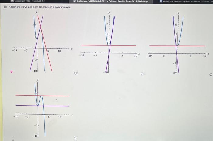 Solved (c) Graph the curve and both tangents on a common | Chegg.com
