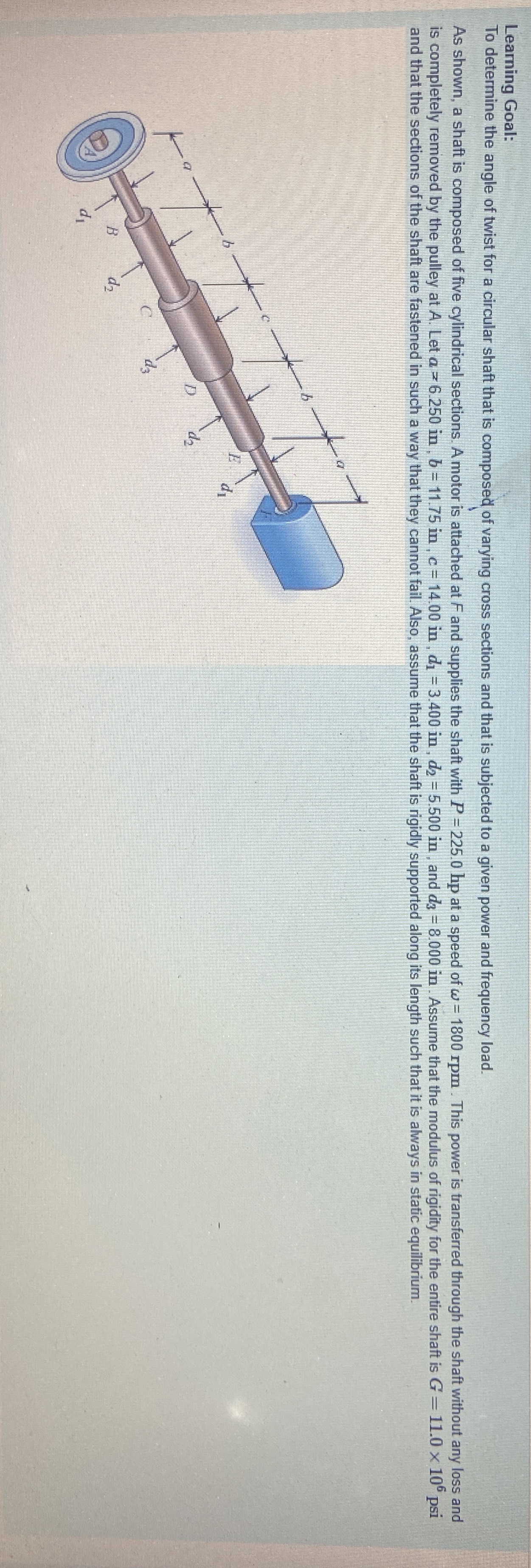 Solved Learning Goal:To determine the angle of twist for a | Chegg.com