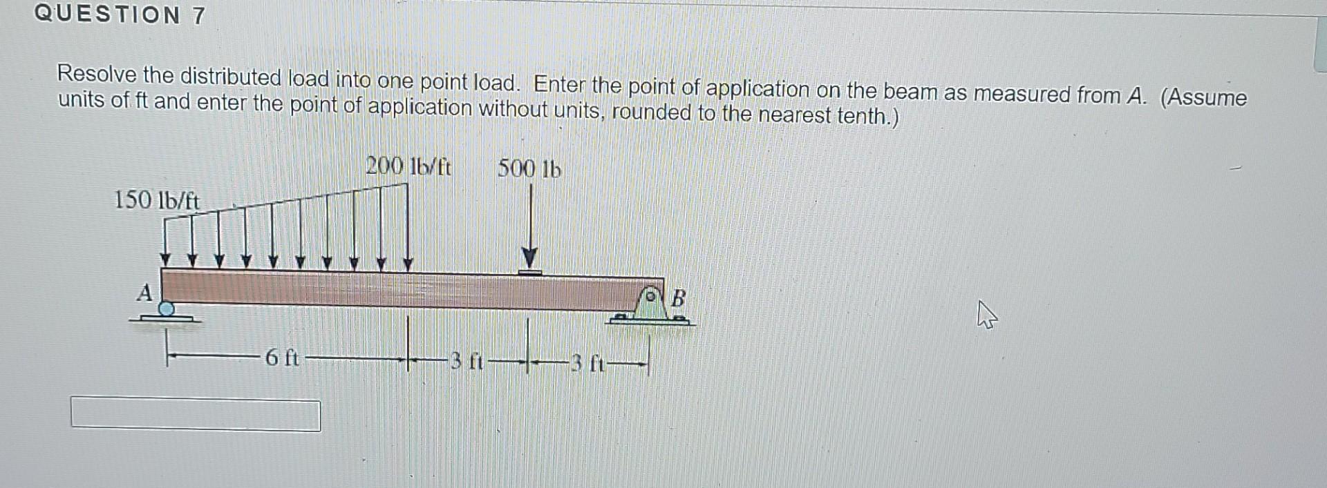Solved QUESTION 6 Resolve the distributed load into one | Chegg.com