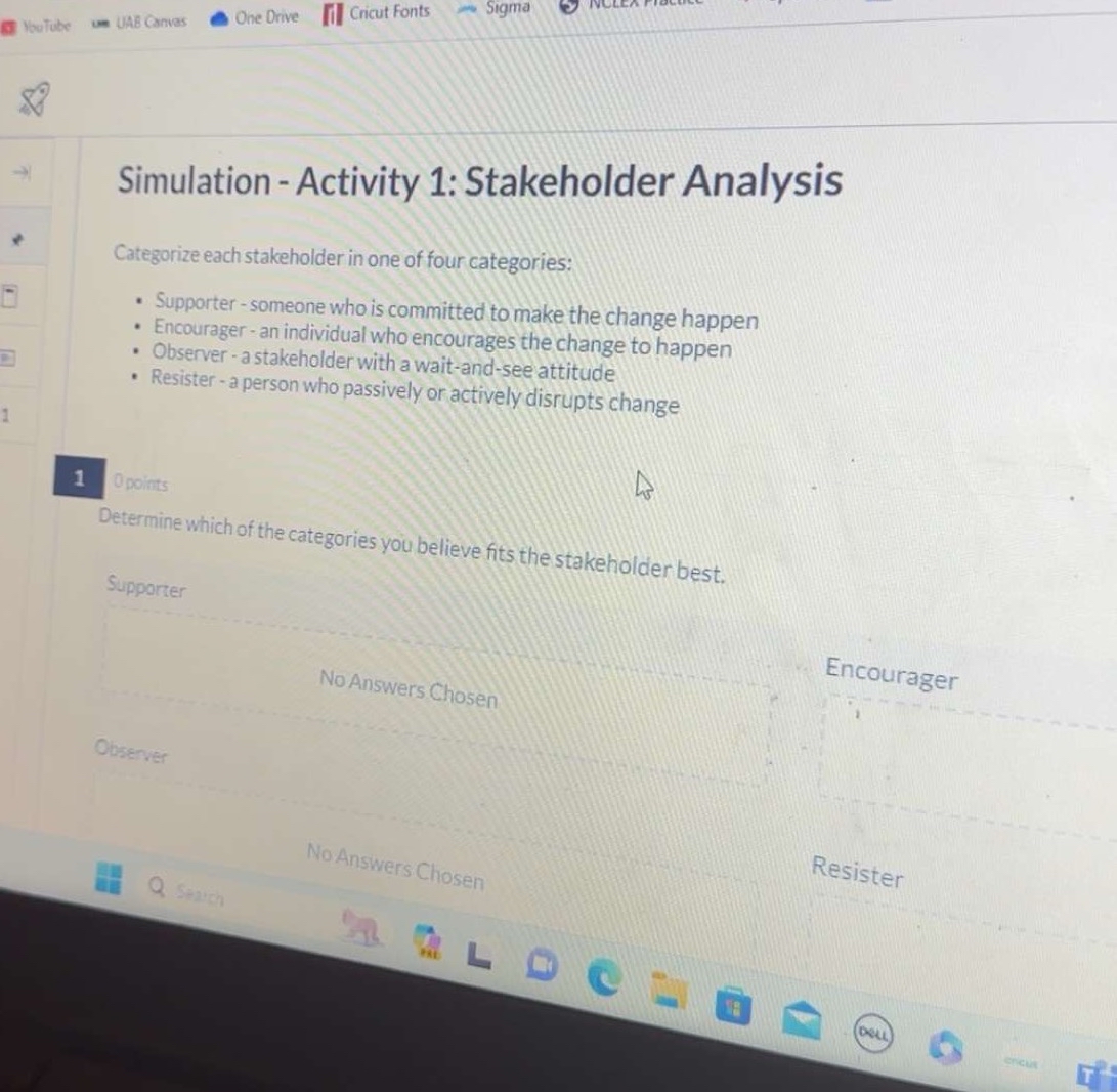 Solved Simulation - ﻿Activity 1: Stakeholder | Chegg.com