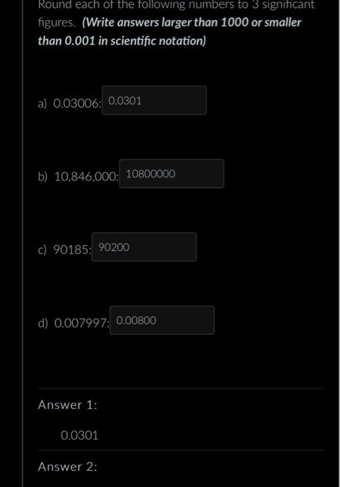 Solved Round each of the following numbers to 3 significant | Chegg.com