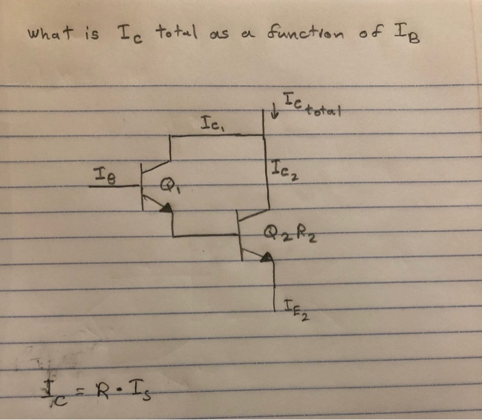 Solved What is Ie total as a function of IB Ie, C2 I = R. Is | Chegg.com