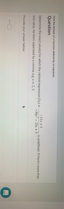 Solved Find the domain of a function defined by an equation | Chegg.com