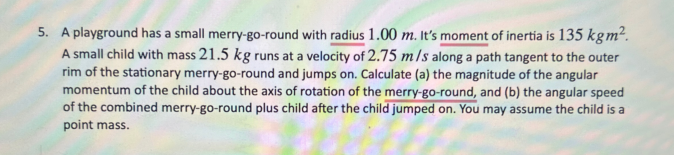 Solved A playground has a small merry-go-round with radius | Chegg.com