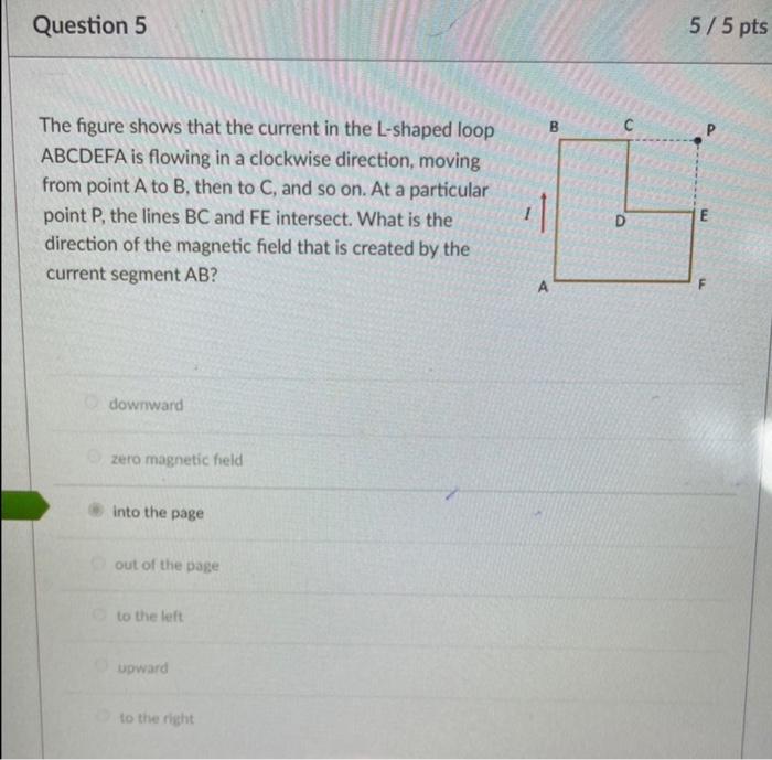 Solved The figure shows that the current in the L-shaped | Chegg.com