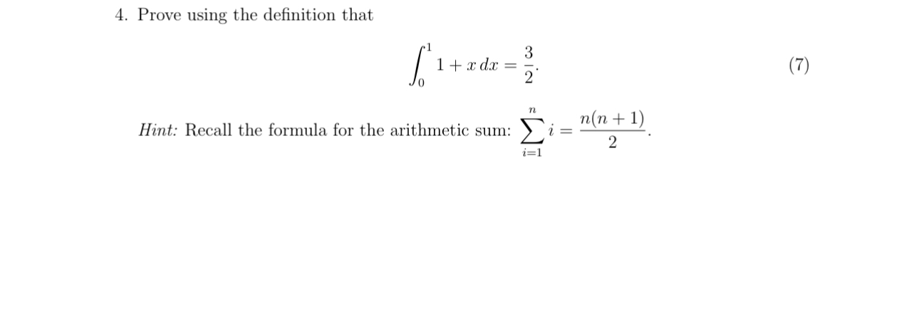Solved Prove using the definition that∫011+xdx=32Hint: | Chegg.com