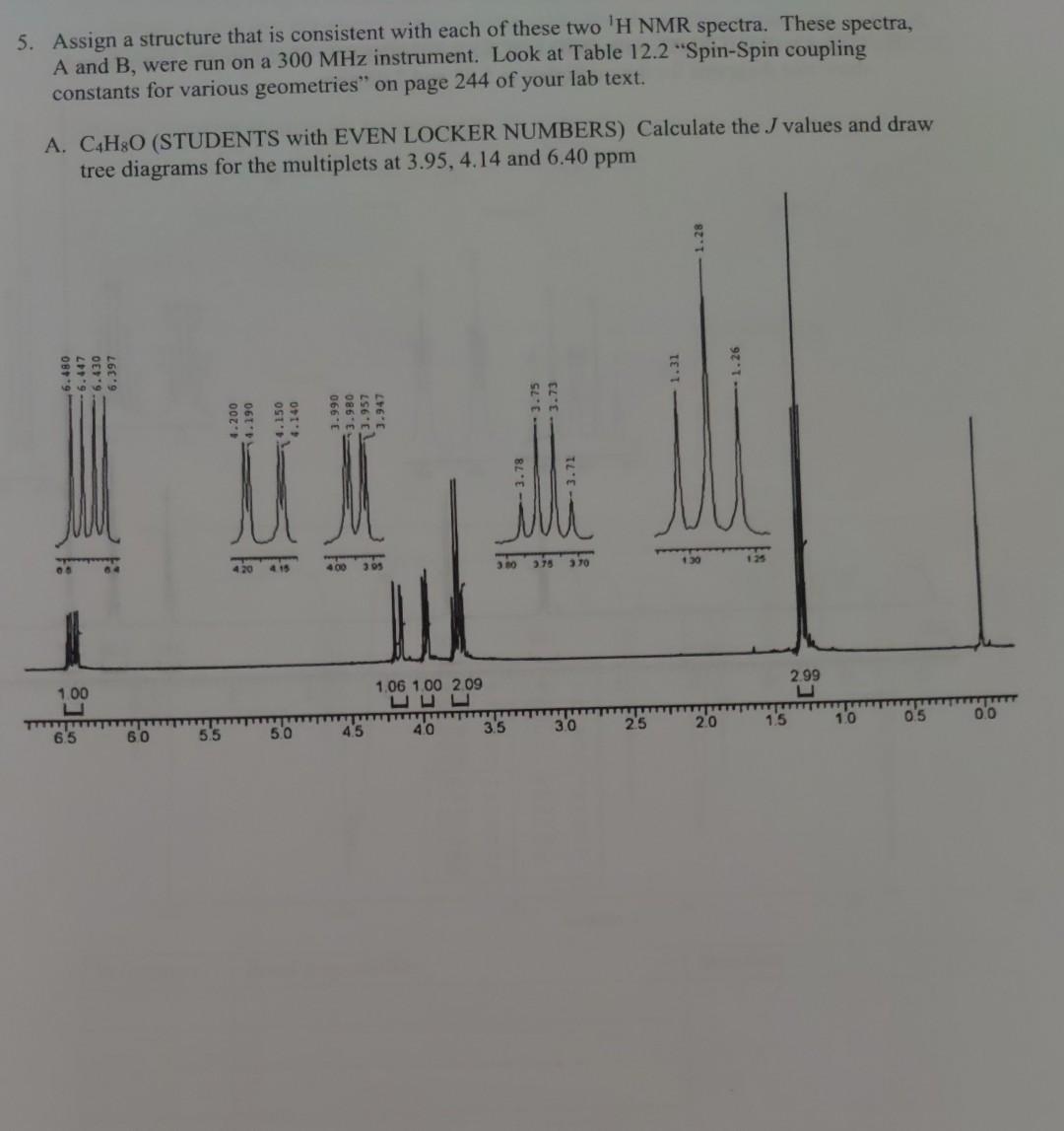 Solved 5 Assign A Structure That Is Consistent With Each Of