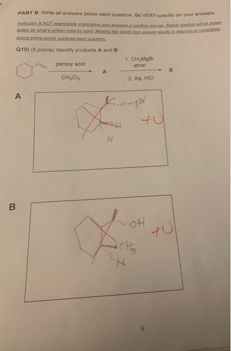 Solved PART B Write all answers below each question. Be VERY | Chegg.com