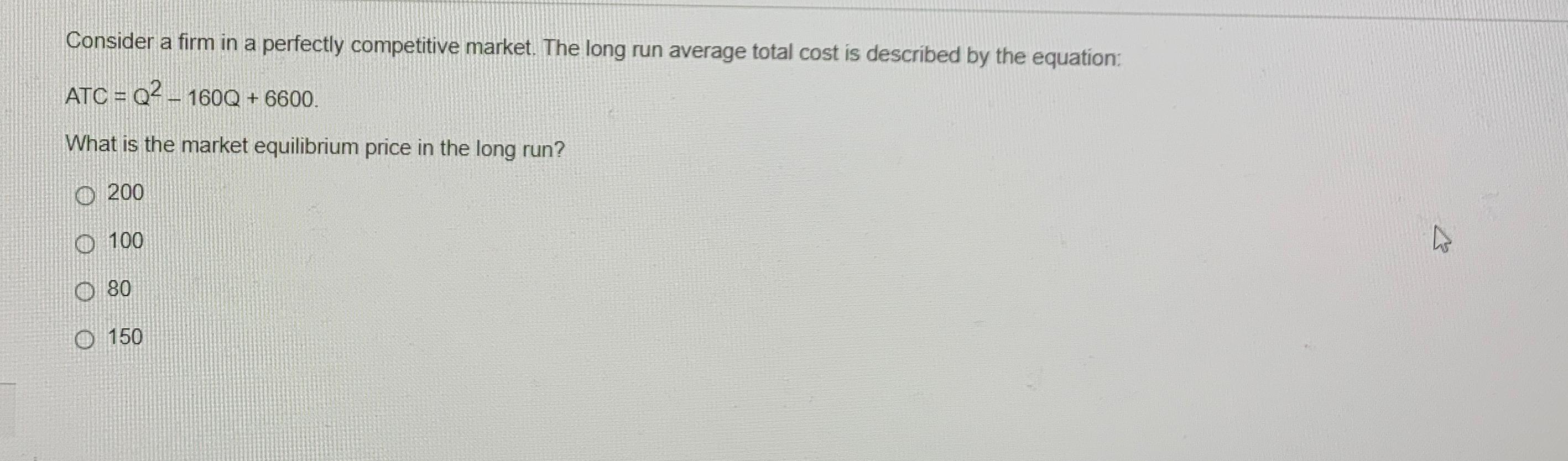 Solved Consider a firm in a perfectly competitive market. | Chegg.com