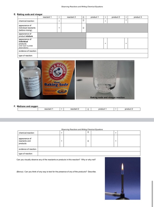 Solved Observing Reactions And Writing Chemical Equations E Chegg
