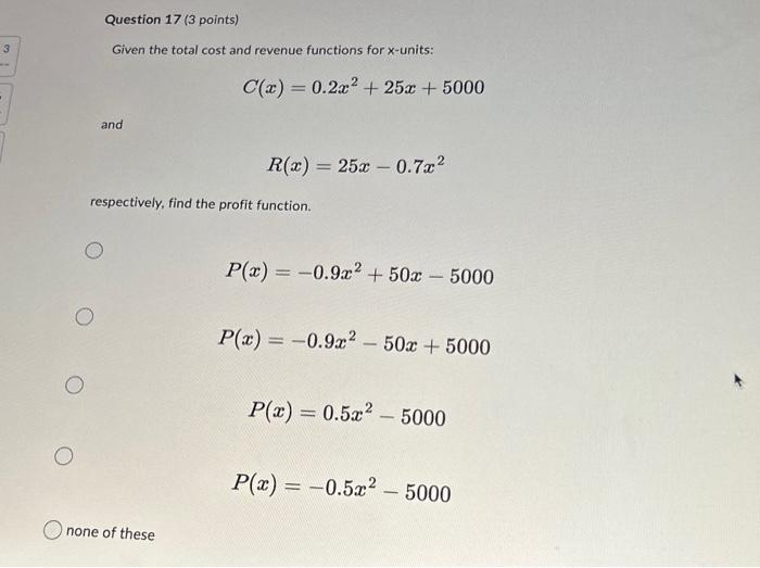 Solved Given the total cost and revenue functions for | Chegg.com