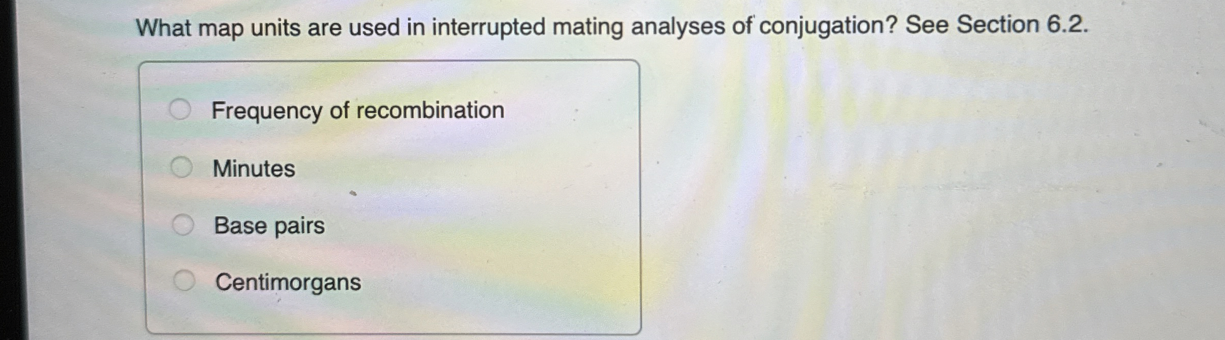Solved What map units are used in interrupted mating | Chegg.com