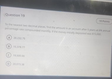 Solved Question 19To the nearest two decimal places, find | Chegg.com