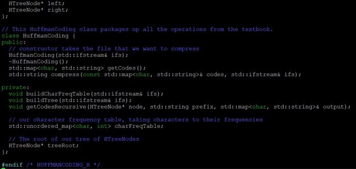 Solved Ifndef Huffmancoding H Define Huffmancoding H