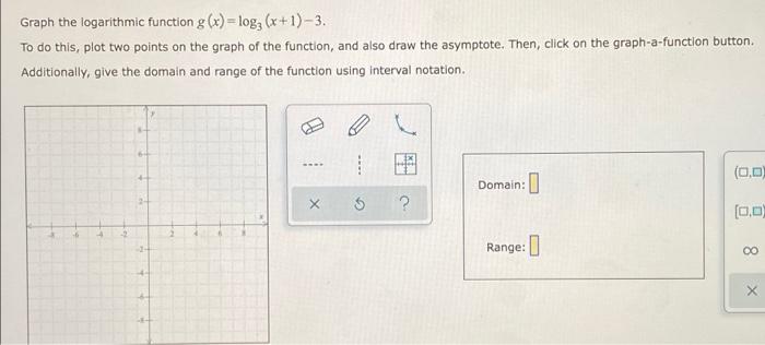 Solved Graph the logarithmic function g(x) = log2 (x+1)-3. | Chegg.com