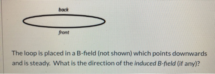 Solved back front The loop is placed in a B-field (not | Chegg.com