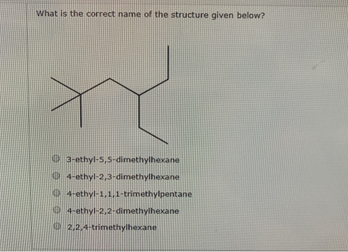 Solved What is the correct name of the structure given | Chegg.com