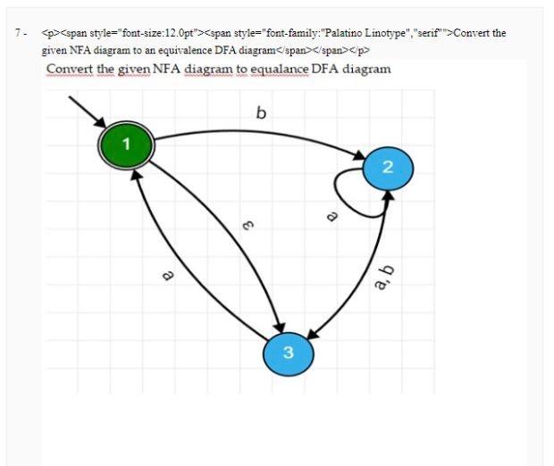 Solved - > Convert the given NFA diagram to an | Chegg.com