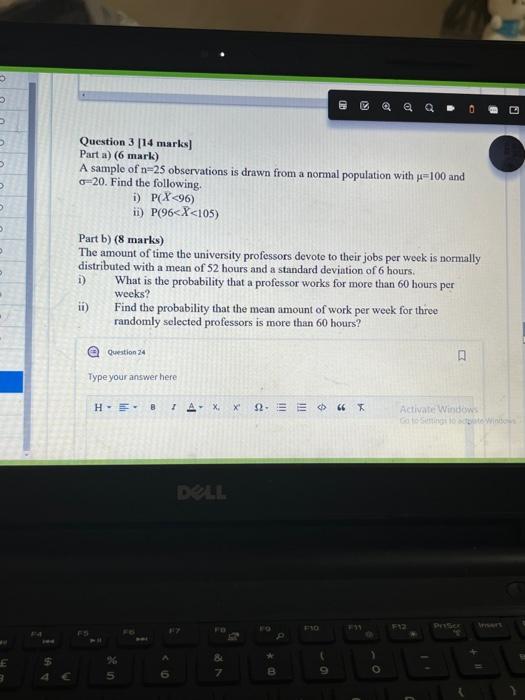 Solved Question 3 [14 marks] Part a) (6 mark) A sample of | Chegg.com
