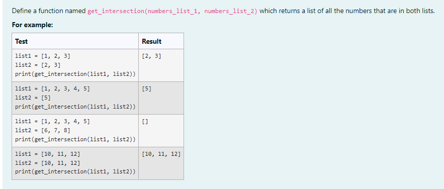 Solved Define a function named get_intersection | Chegg.com