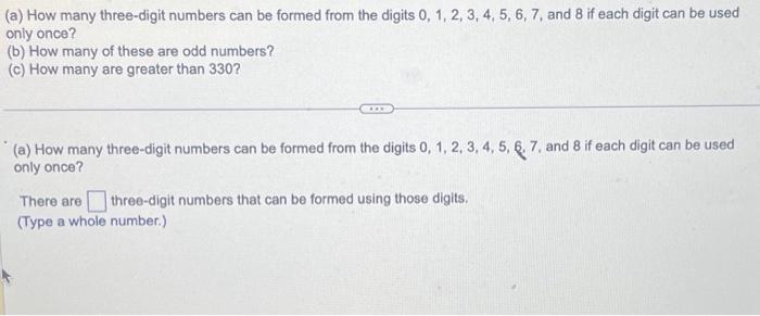 Solved (a) How many three-digit numbers can be formed from | Chegg.com