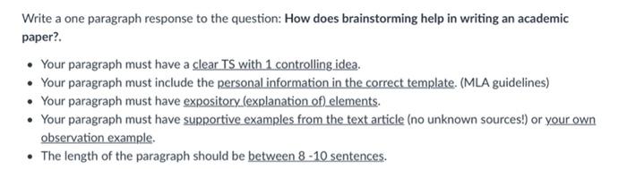 Solved Write a one paragraph response to the question: How | Chegg.com