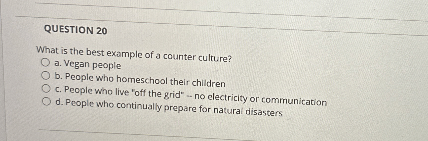 Solved QUESTION 20What is the best example of a counter | Chegg.com