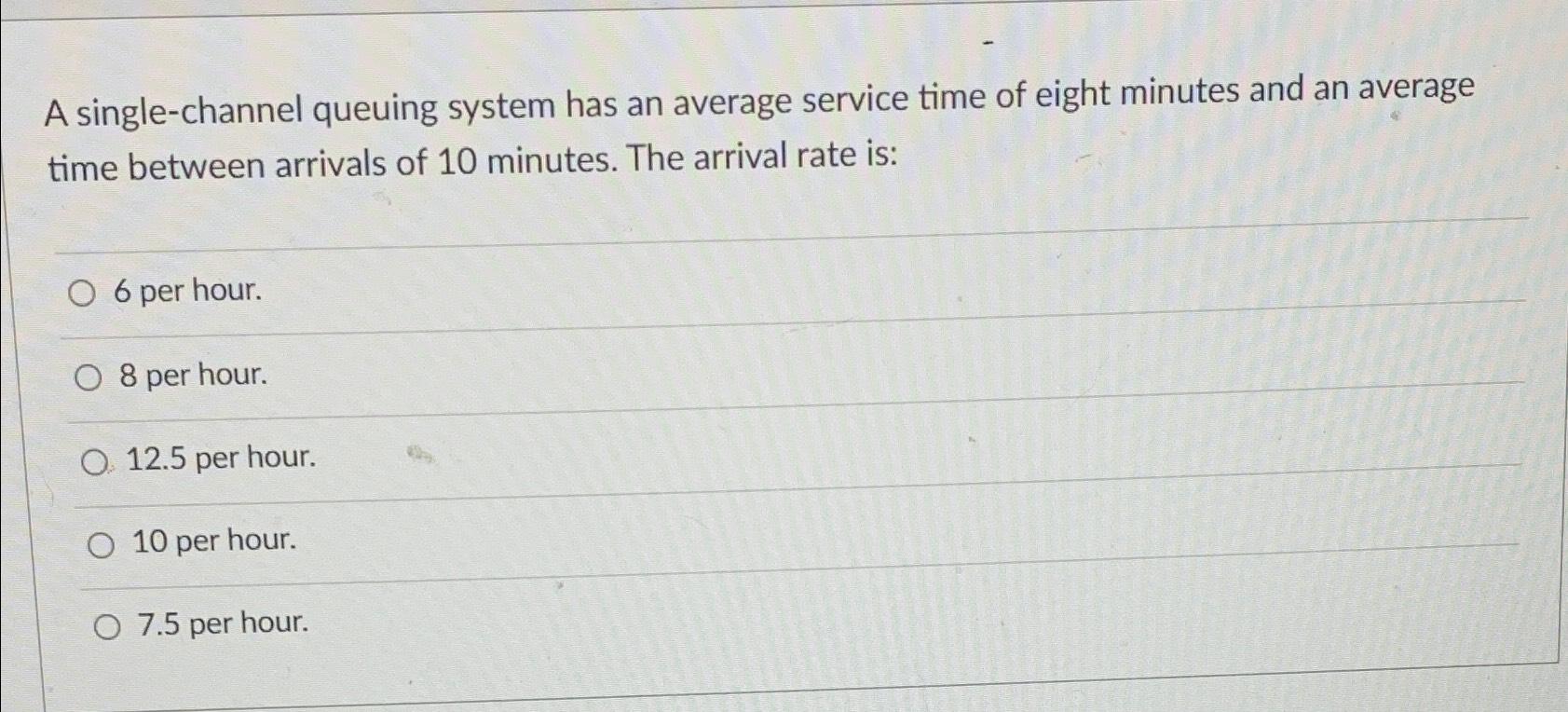 Solved A single-channel queuing system has an average | Chegg.com