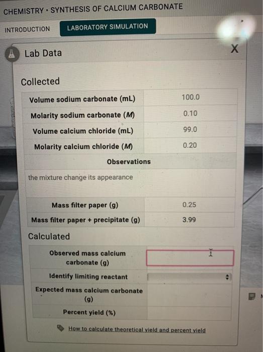 Solved CHEMISTRY. SYNTHESIS OF CALCIUM CARBONATE | Chegg.com