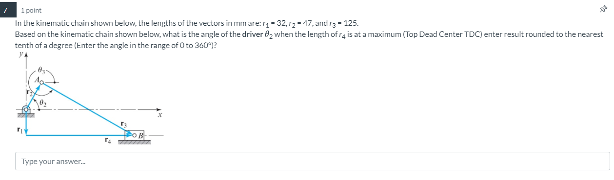 Solved In the kinematic chain shown below, the lengths of | Chegg.com