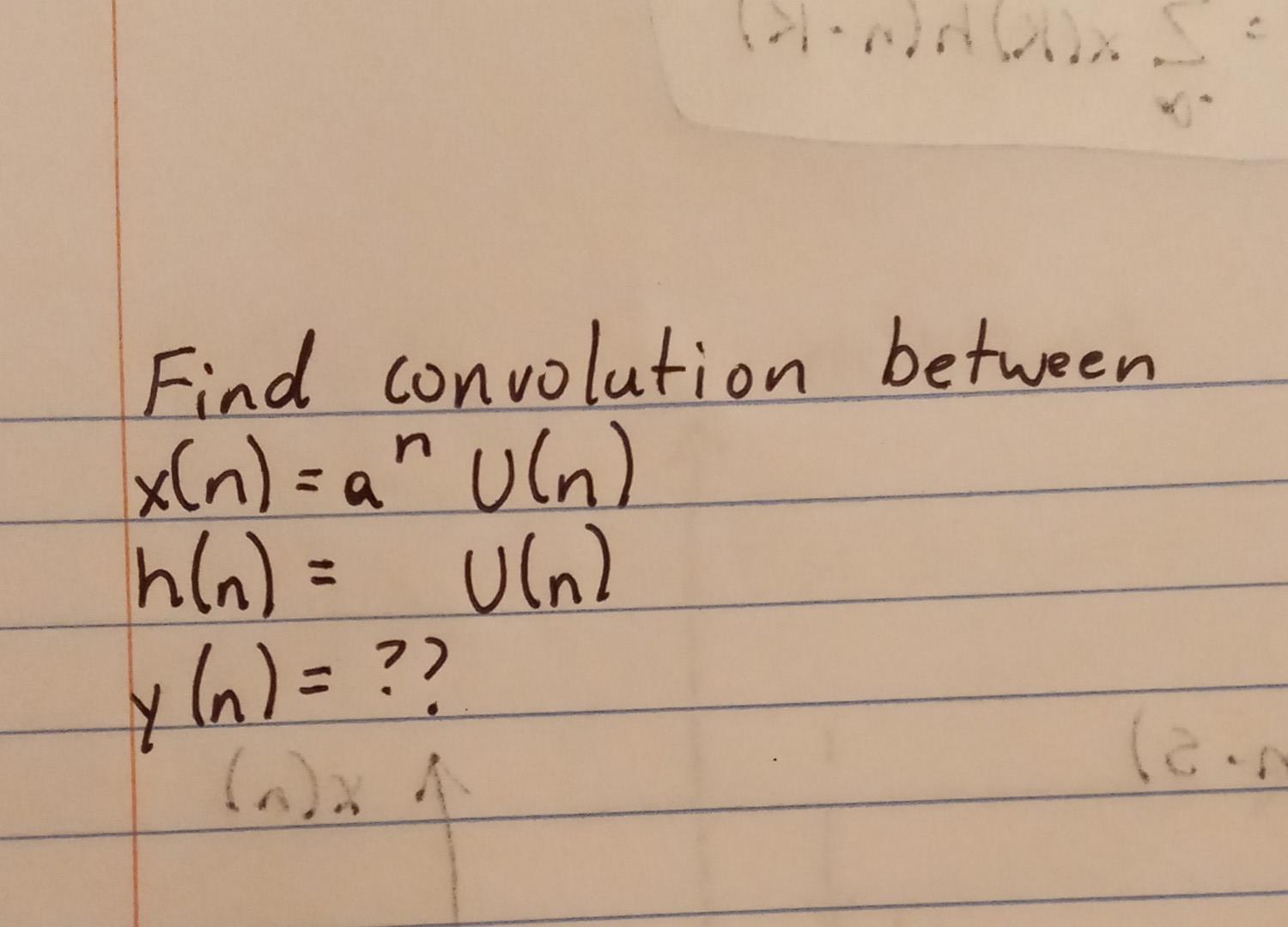 Solved Fa Find convolution between x(n)= an uln) n h(n) = | Chegg.com