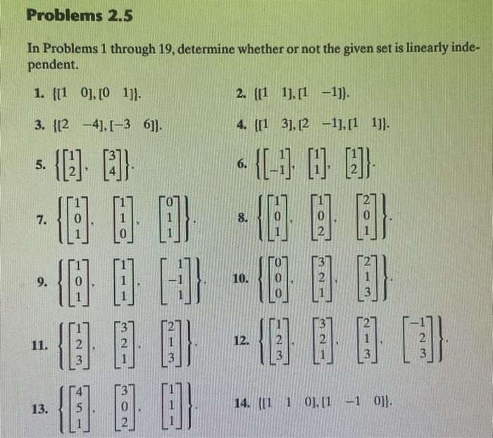 Solved In Problems 1 through 19 , determine whether or not | Chegg.com