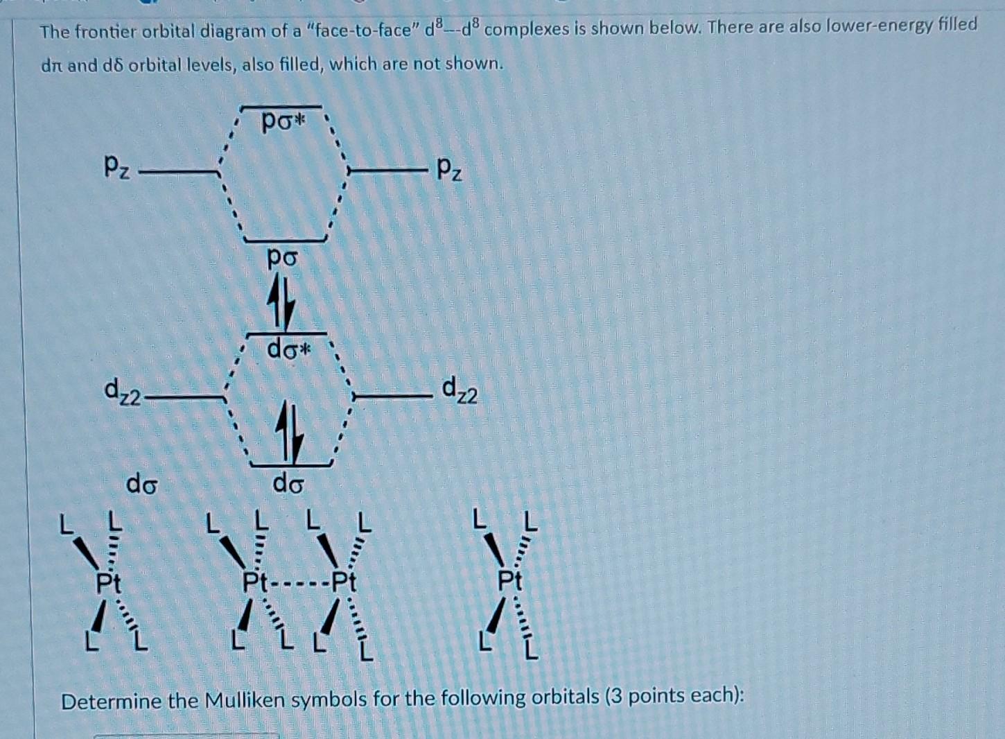 Solved determine the Mulliken symbols for the following | Chegg.com