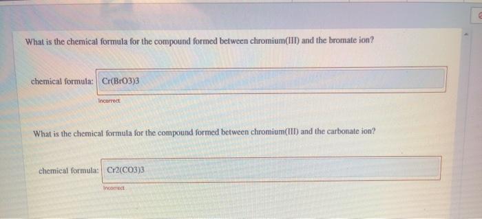 Solved What is the chemical formula for the compound formed | Chegg.com