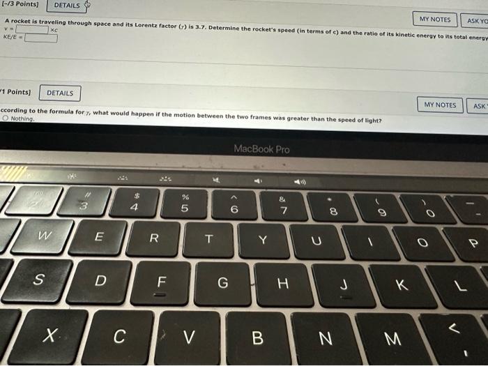 A rociket is traveling through space and its Lorentz | Chegg.com