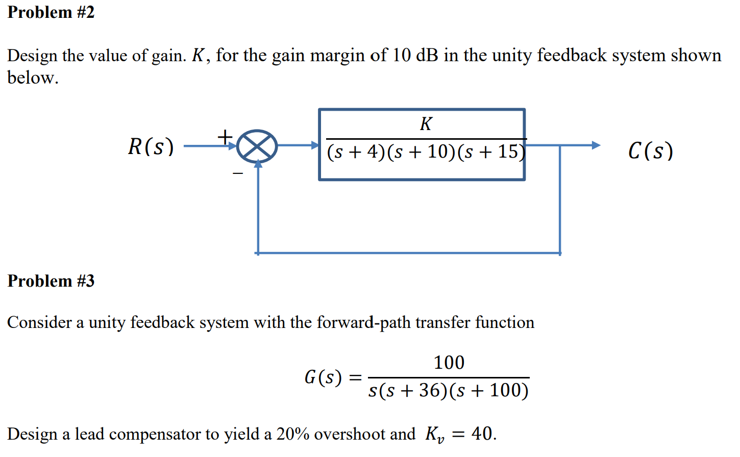Please do both questions thanks Consider a unity | Chegg.com
