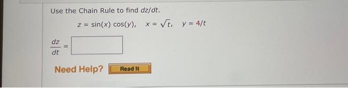 Solved Use the Chain Rule to find dz/dt. | Chegg.com