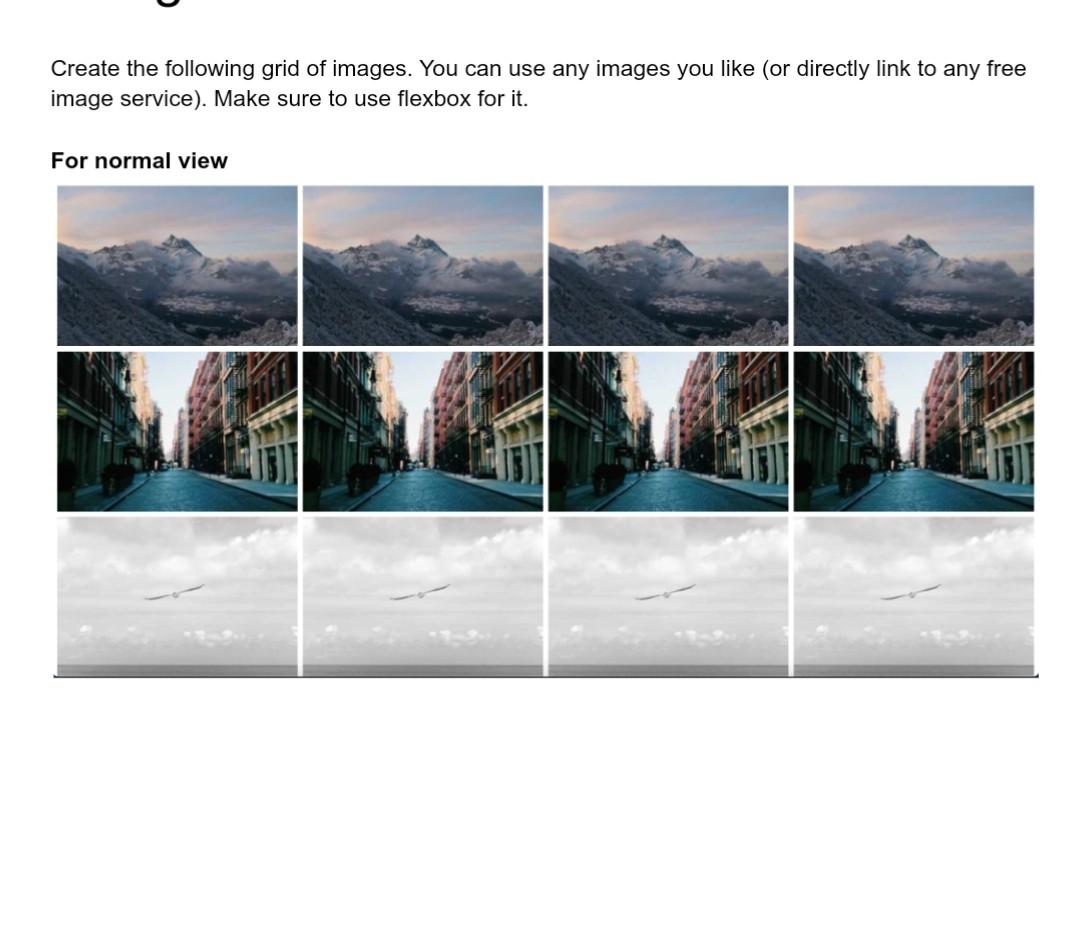 Solved Create the following grid of images. You can use any | Chegg.com