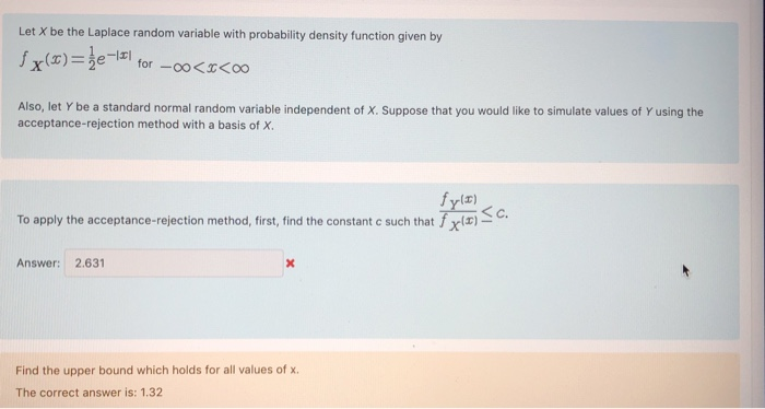 Solved Let X be the Laplace random variable with probability | Chegg.com