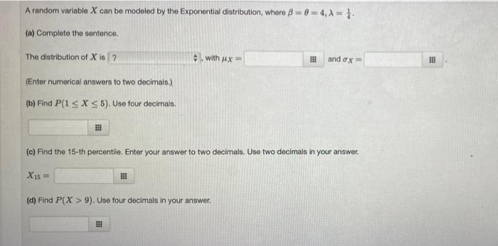 Solved A random variable X can be modeled by the Exponential | Chegg.com