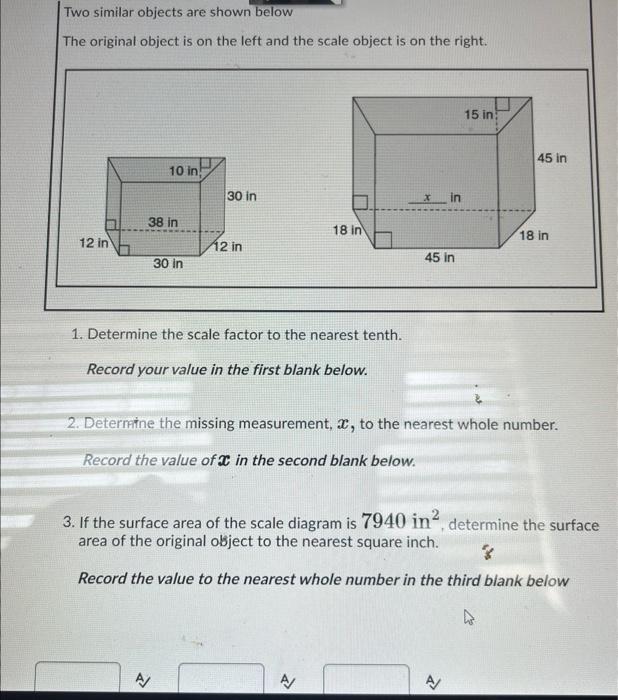 Solved Two similar objects are shown below The original | Chegg.com