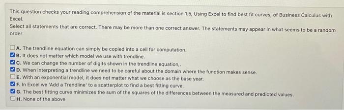 Solved This question checks your reading comprehension of | Chegg.com