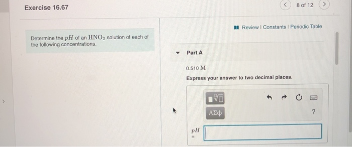 Solved Exercise 16.67 Review 1 Constants | Chegg.com Solved Exercise 16.67 Review 1 Constants | Chegg.com
