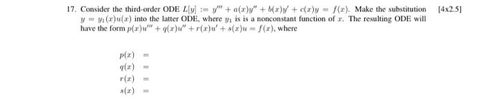 Solved 17. Consider the third-order ODE | Chegg.com