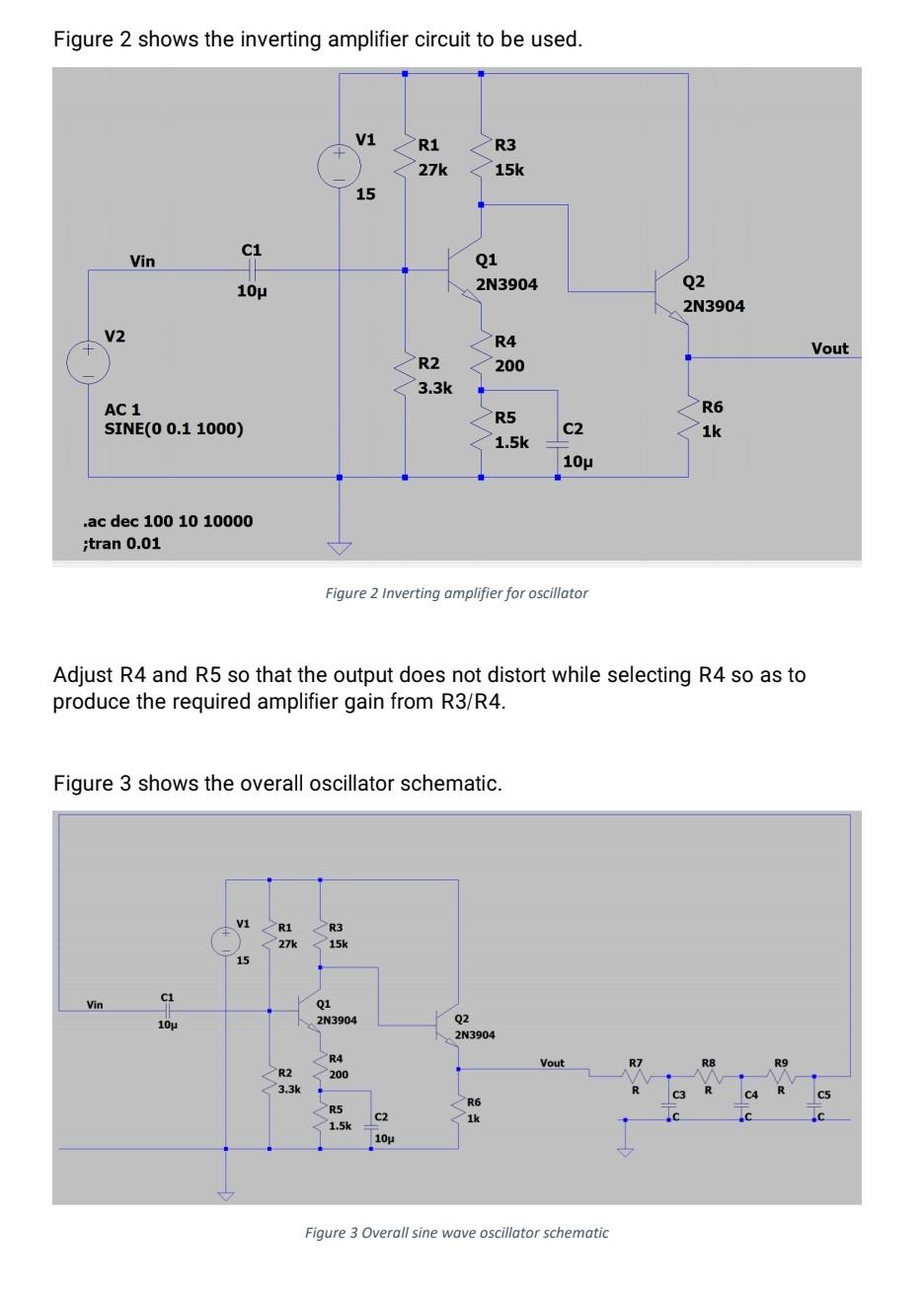 Solved 7+ Sine wave oscillator design R1 R2 R3 R R C2 R Vin | Chegg.com