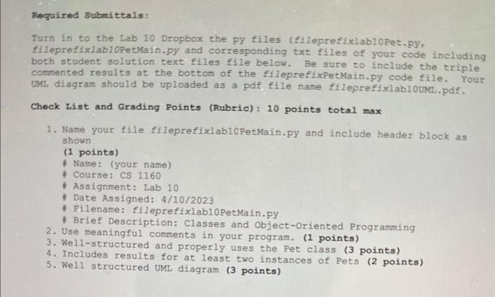 Solved 1. Pet Class Write a class named Pet, which should | Chegg.com