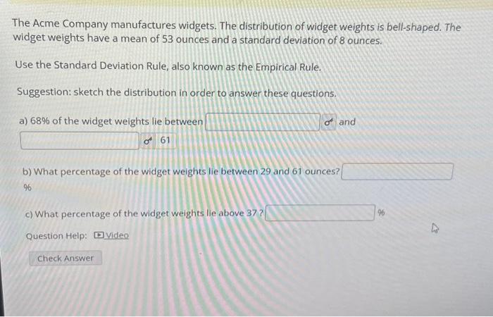 The Acme Company manufactures widgets. The | Chegg.com