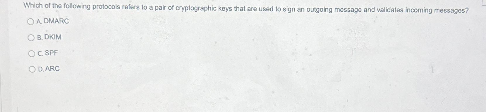 Solved Which of the following protocols refers to a pair of | Chegg.com