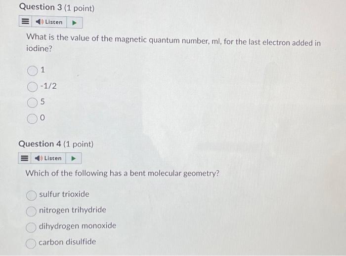 Solved What is the value of the magnetic quantum number, ml, | Chegg.com