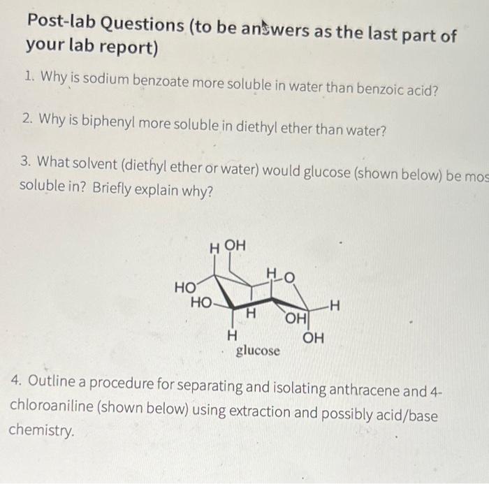 Solved Post-lab Questions (to be answers as the last part of | Chegg.com